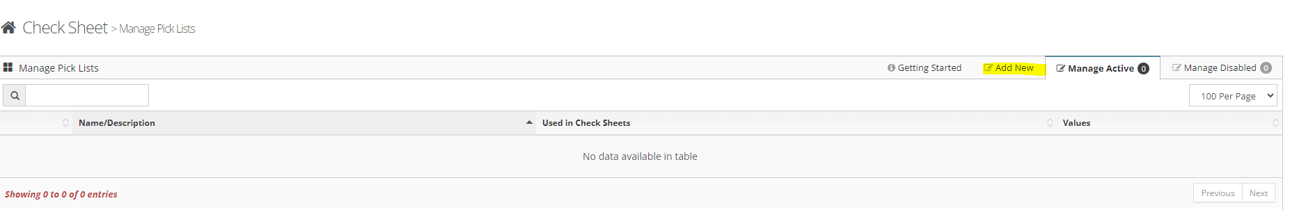 Configuring Check Sheets - Pick List – VAIRKKO Support Center