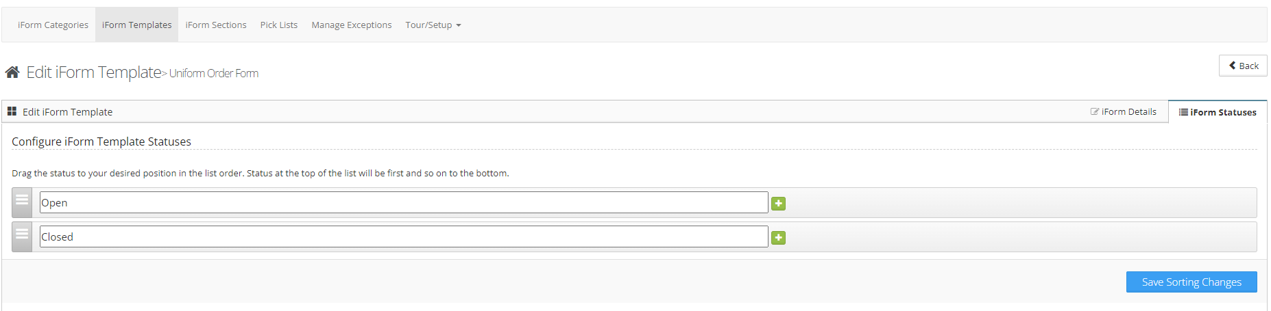 Forms Cloud - Create Custom iForm Status – VAIRKKO Support Center