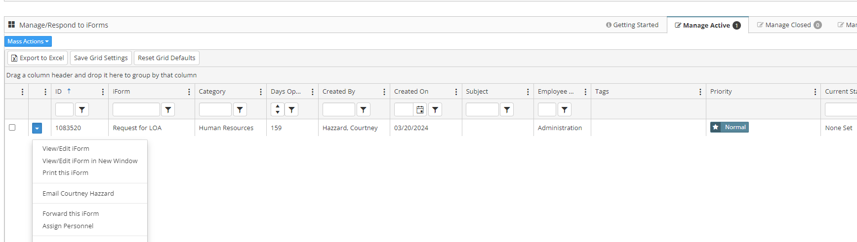 Forms Cloud - Working With Submitted iForms – VAIRKKO Support Center