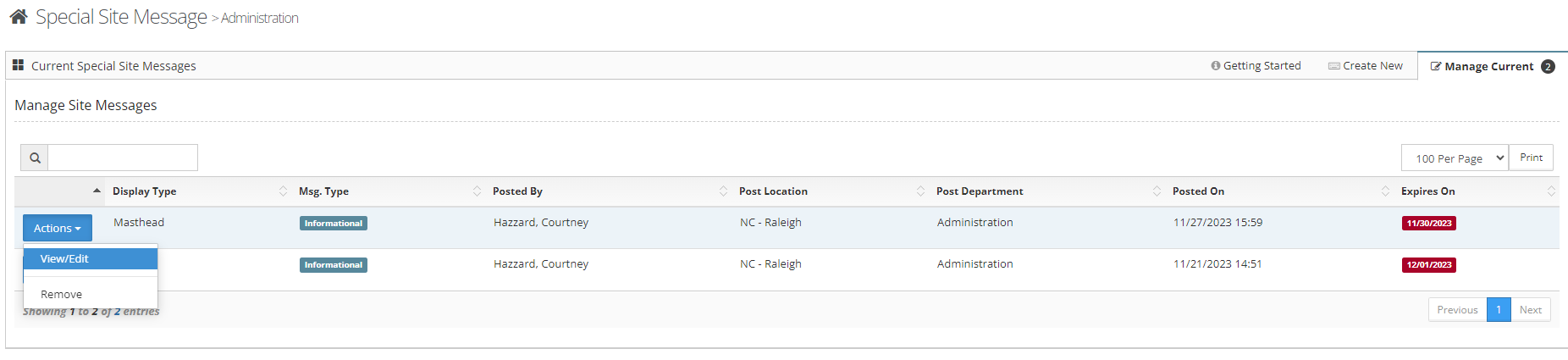 Site Messages – VAIRKKO Support Center
