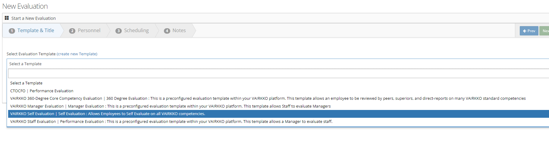 Performing a Self Evaluation – VAIRKKO Support Center